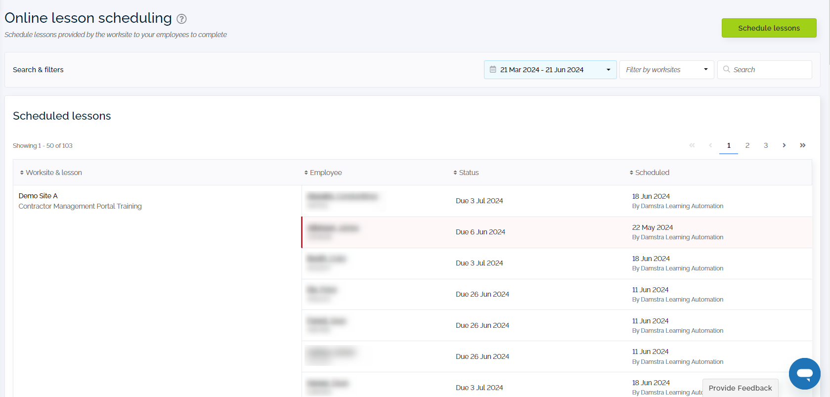 Online Lesson Scheduling – Damstra