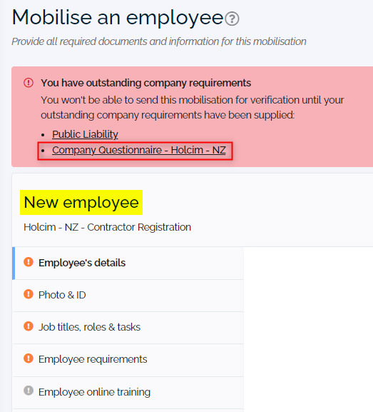 Workforce Management - Company Questionnaires – Damstra