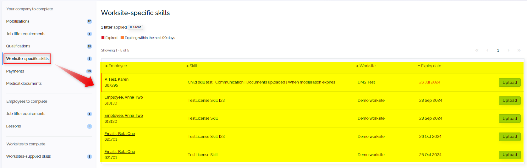 Employee & Company Expiries – Damstra