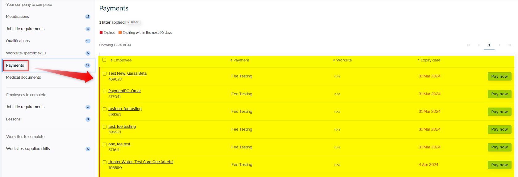 Employee & Company Expiries – Damstra