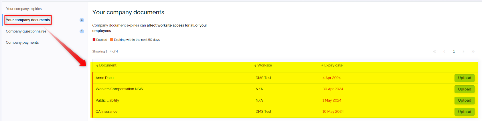 Employee & Company Expiries – Damstra