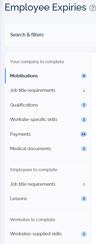 Employee & Company Expiries – Damstra