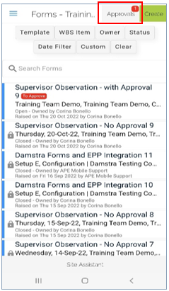 Mobile App - How to approve a form – Damstra