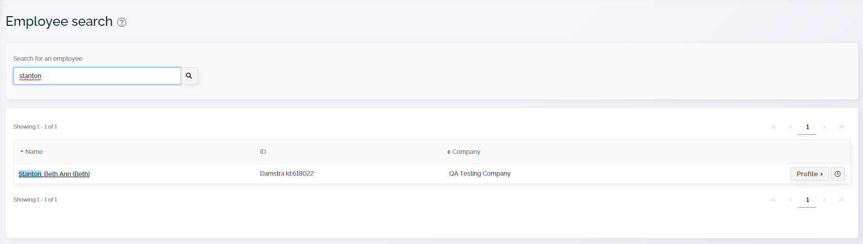 Employee search – Damstra