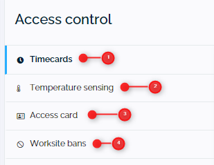Items on Profile of Employee's Profile Page - Access Control – Damstra