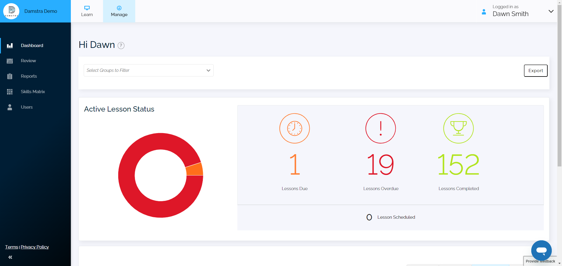Manage scheduled lessons – Damstra