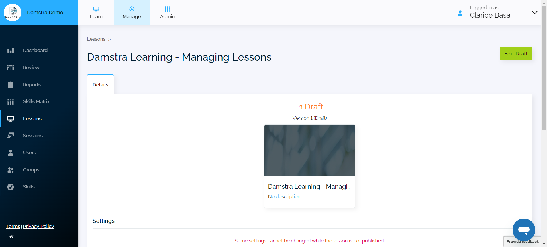 Adding additional resources to a lesson – Damstra