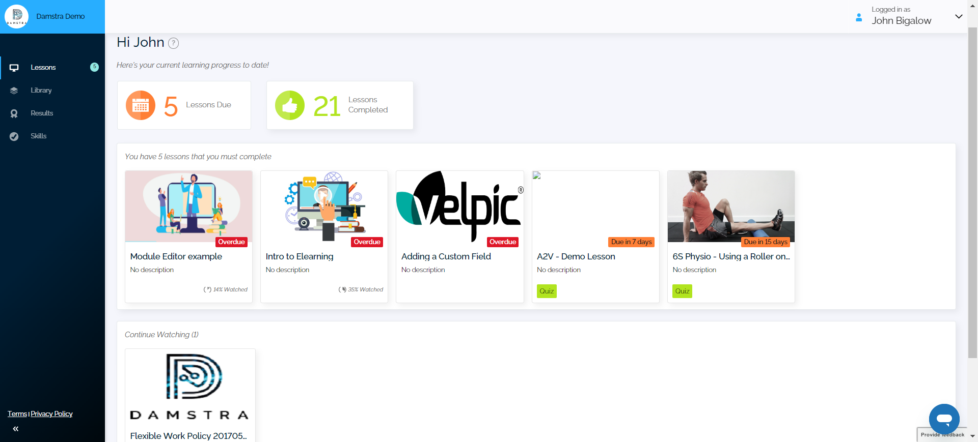 Watch a Scheduled Lesson – Damstra