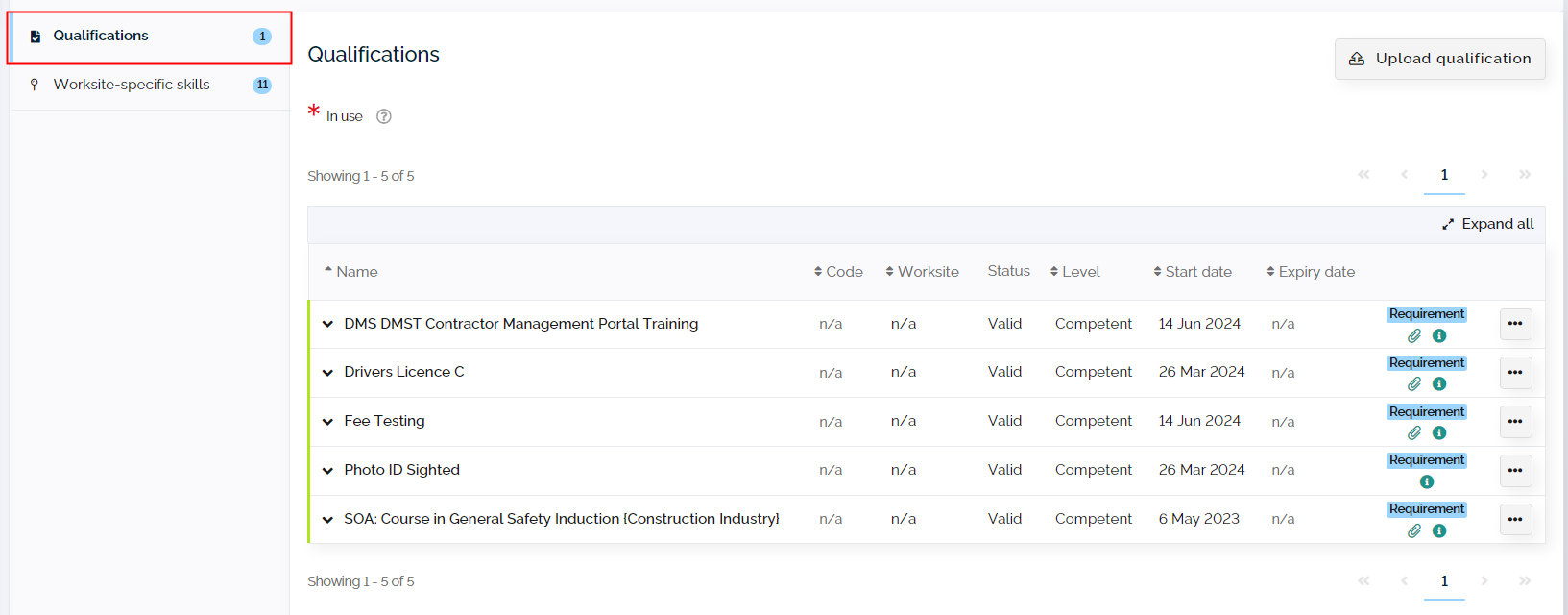 Employee Profile - Skill Records – Damstra