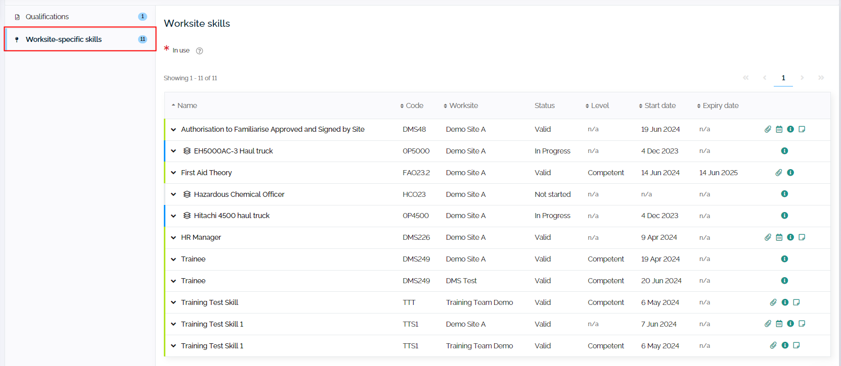 Employee Profile - Skill Records – Damstra