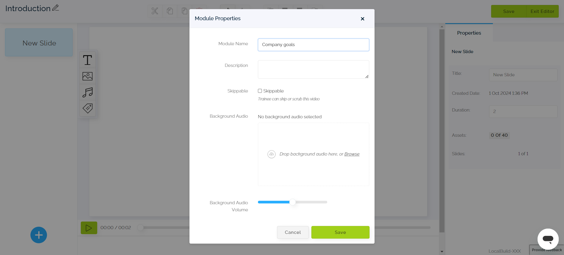 Lesson structure: Create module chapter – Damstra