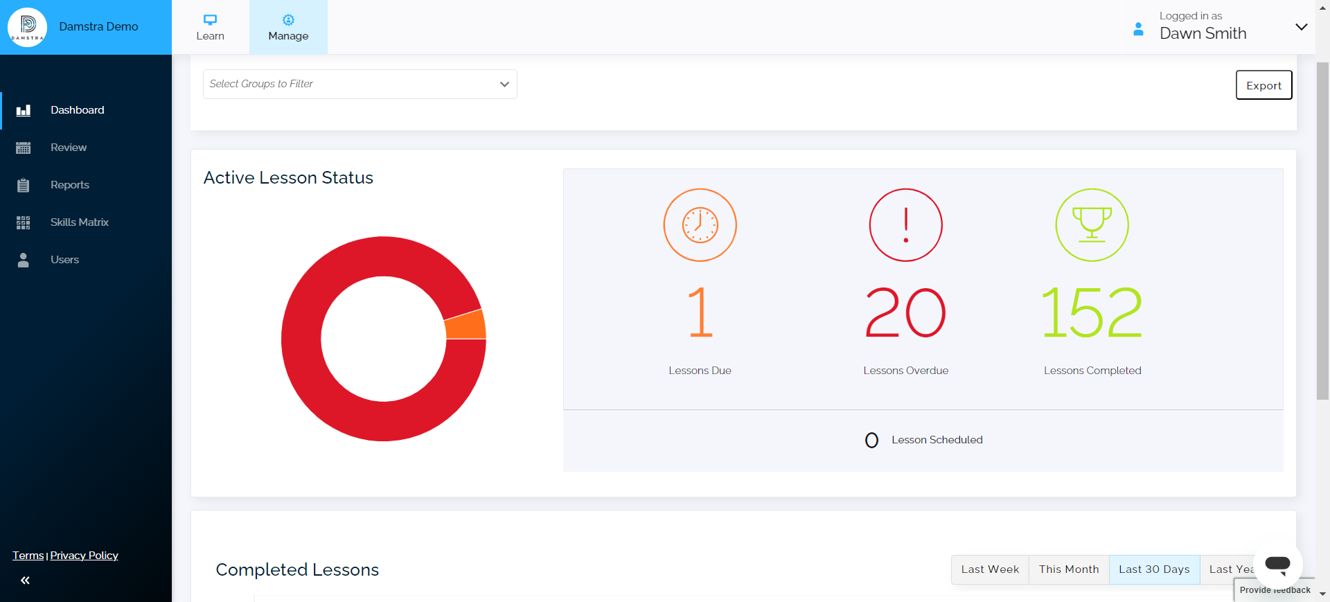 Supervisor dashboard – Damstra