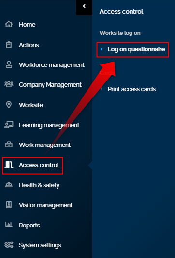 Log On Questionnaire – Damstra