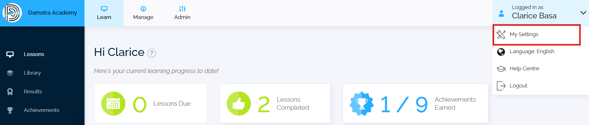 How to change my account details and password – Damstra