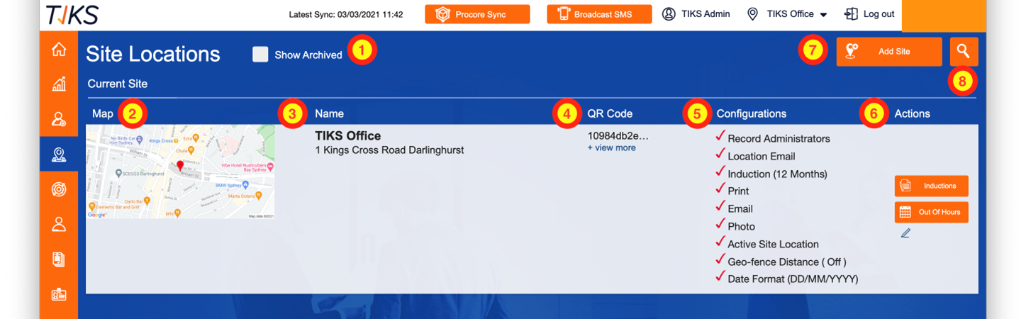 How do I view Site Location details? – Damstra