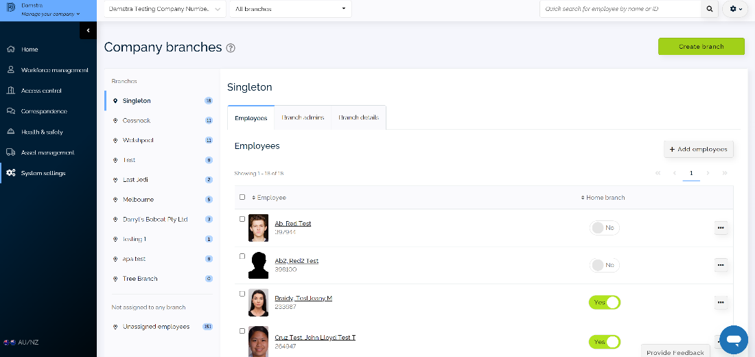 Systems Settings – Damstra
