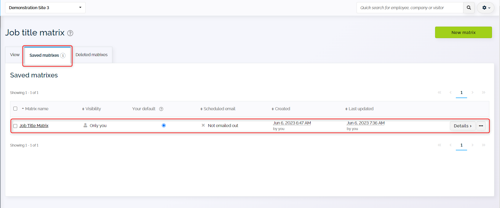 Job Title Matrix - Scheduling – Damstra