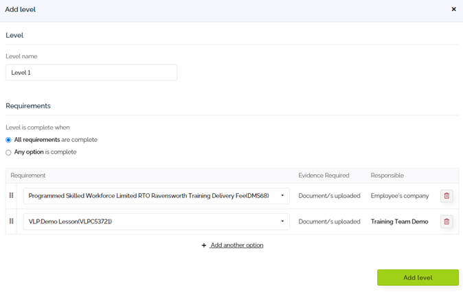 Configure learning paths – Damstra