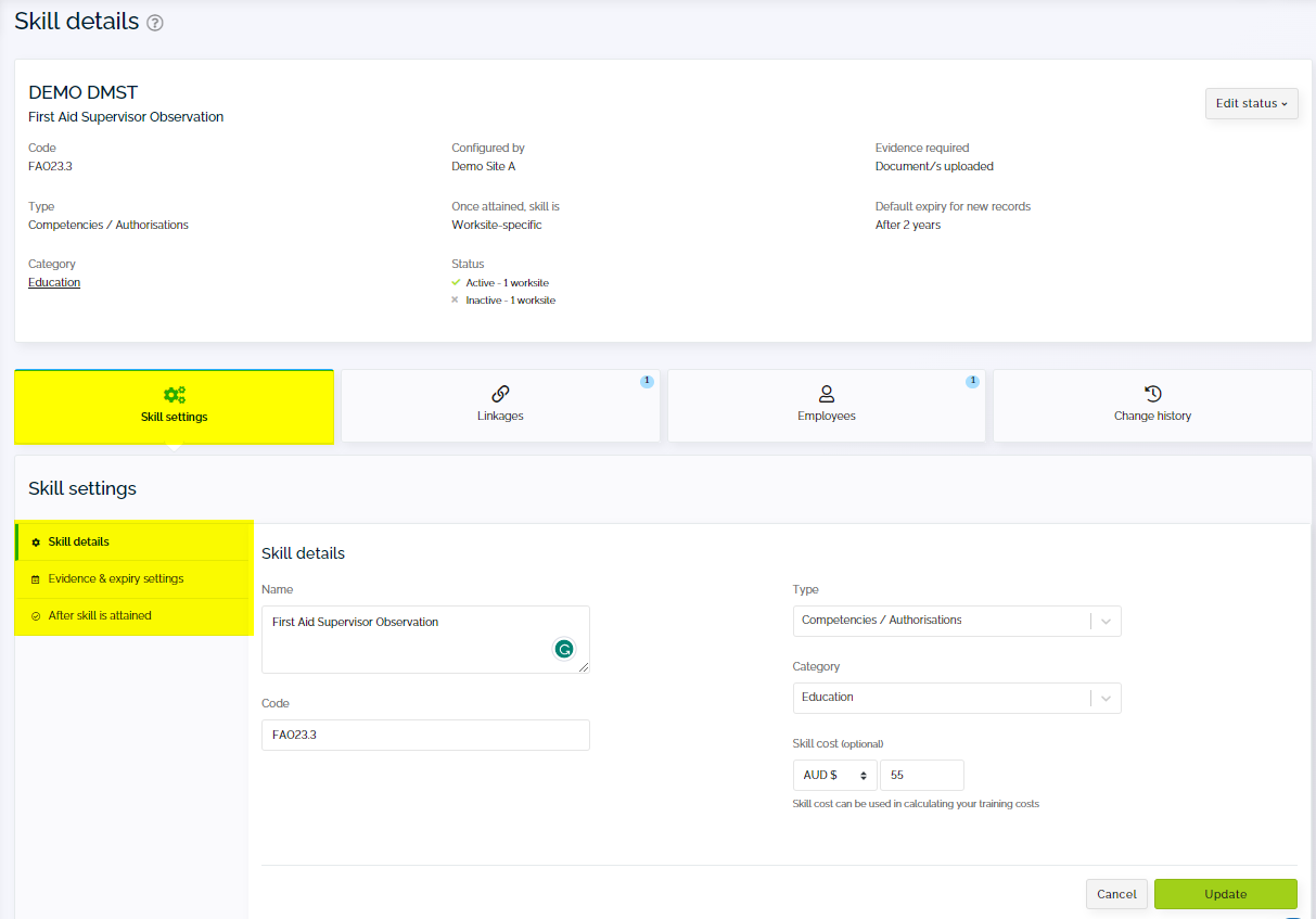 Self-configure Skills – Damstra