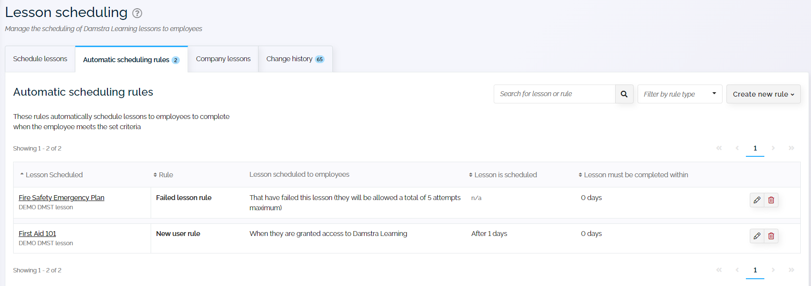 Lesson Scheduling – Damstra