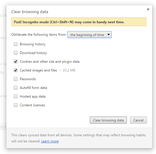 Clearing Your Cache - Google Chrome – Damstra