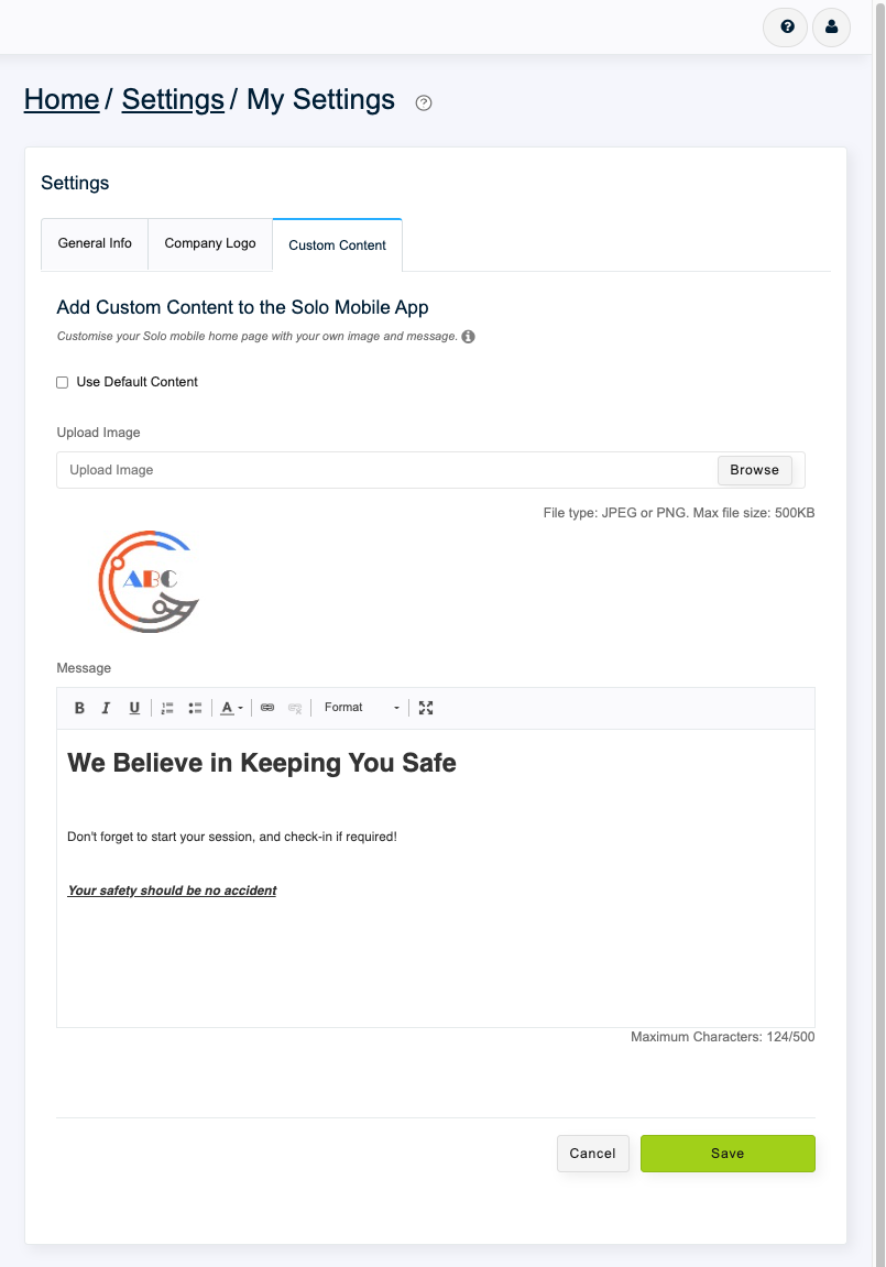 Getting Started: My Settings - Solo Platform – Damstra