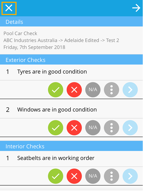 Completing a Planned Check - Check Mobile App – Damstra
