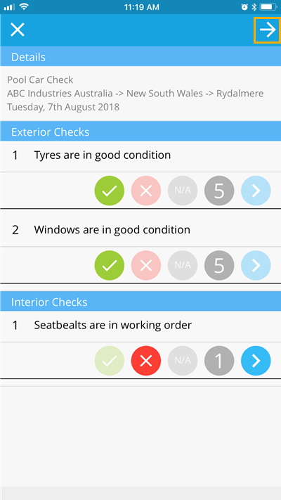 Completing a Planned Check - Check Mobile App – Damstra