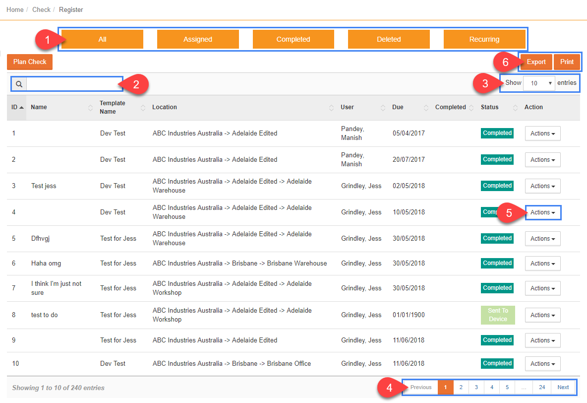 Viewing the Check Register - Check Web Portal – Damstra