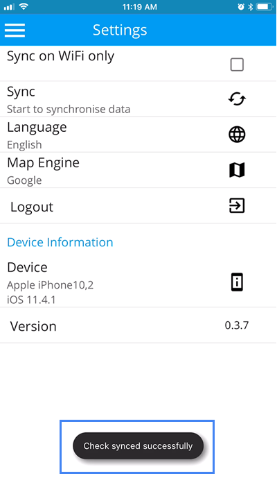 Performing a Manual Sync - Check Mobile App – Damstra