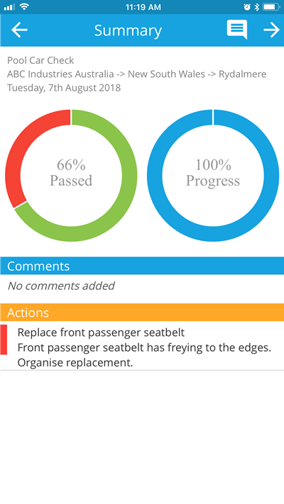 Completing a Planned Check - Check Mobile App – Damstra