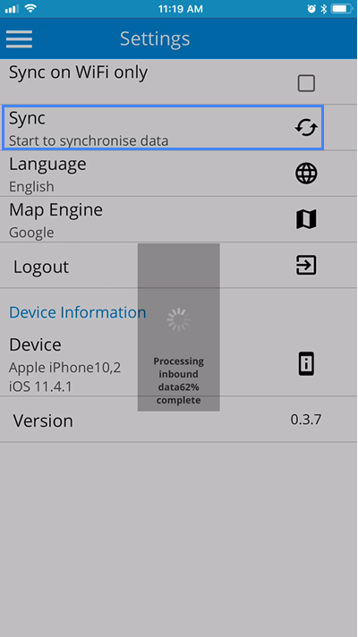 Performing a Manual Sync - Check Mobile App – Damstra