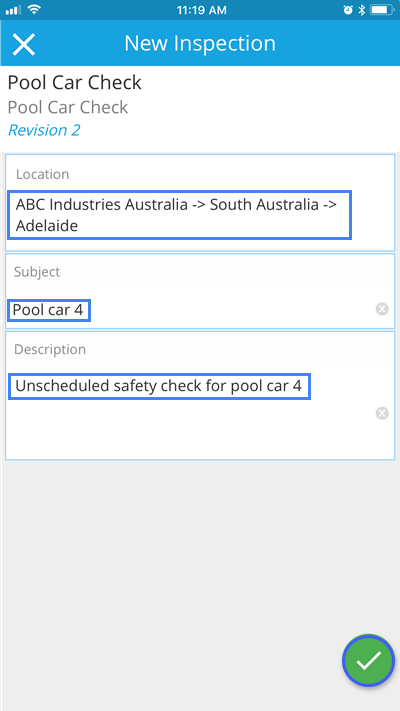 Completing an Ad-hoc Check - Check Mobile App – Damstra