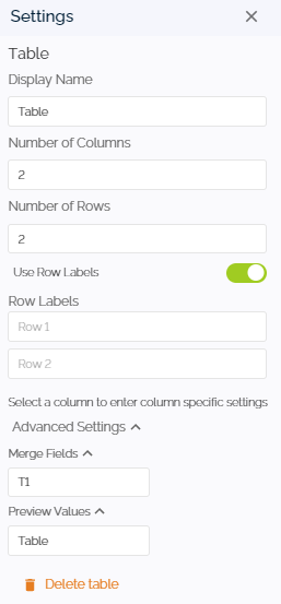 Field Types - Tables – Damstra