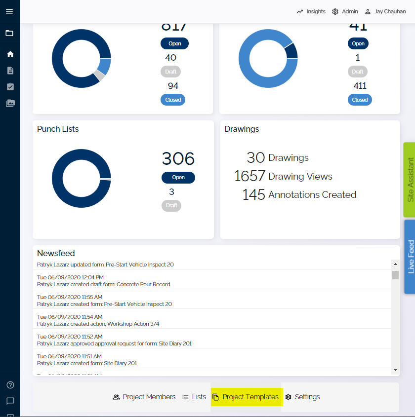 Adding Form Templates to Projects – Damstra