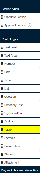 Field Types - Tables – Damstra