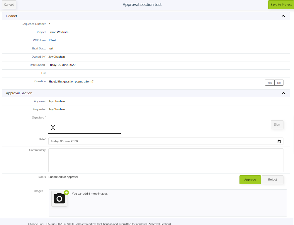 Using approvals in forms – Damstra