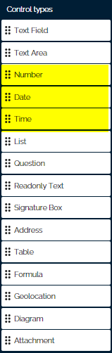 Field Types - Dates, times and numbers – Damstra