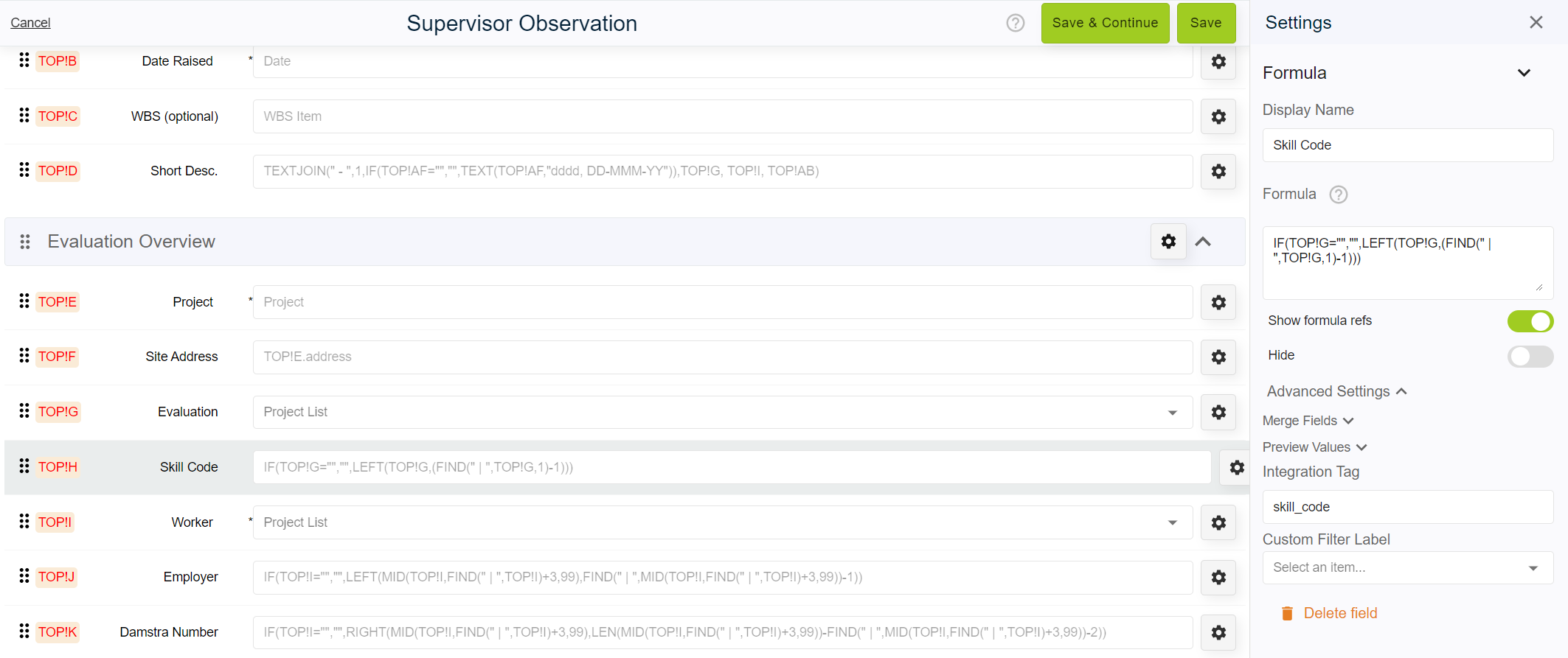 Example use case - Link selectable skill code to EPP – Damstra