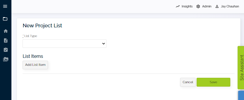 Project Administration - Project List items – Damstra