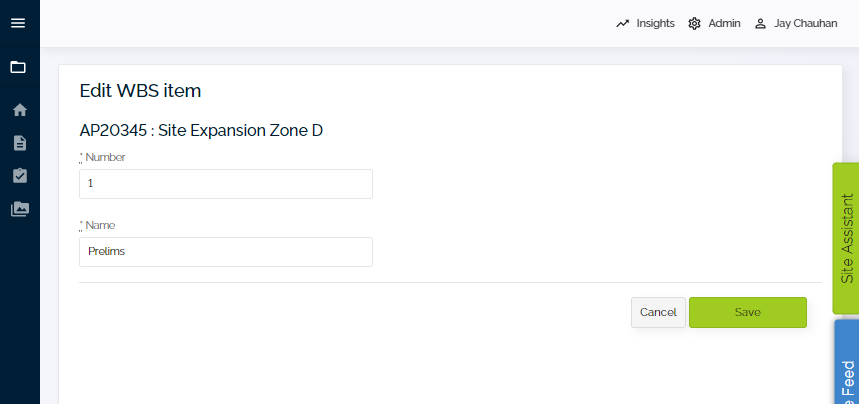 Project Administration - WBS Items – Damstra