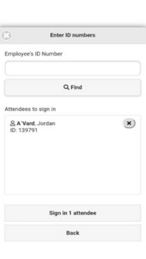 Mobile App - Signing in attendees with their IDs – Damstra