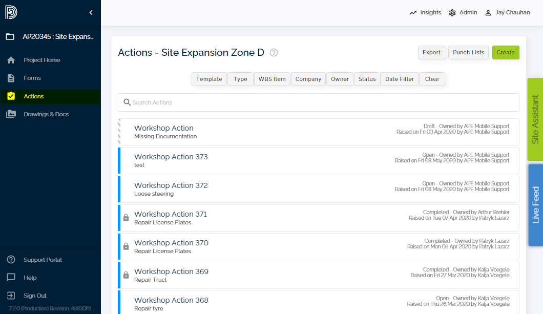 Using Damstra Forms - Punch lists – Damstra