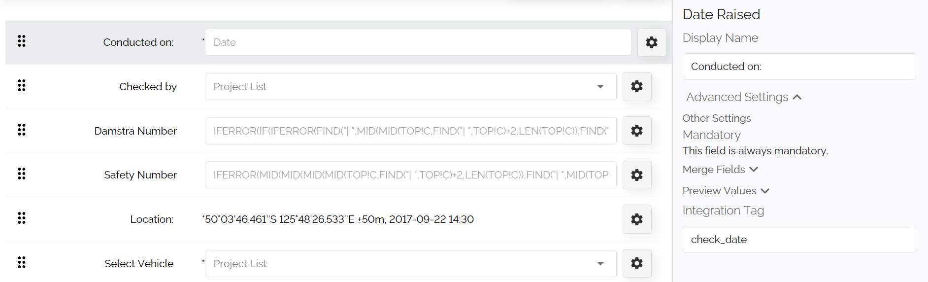 Example use case - Link vehicle inspection form to Damstra Safety – Damstra