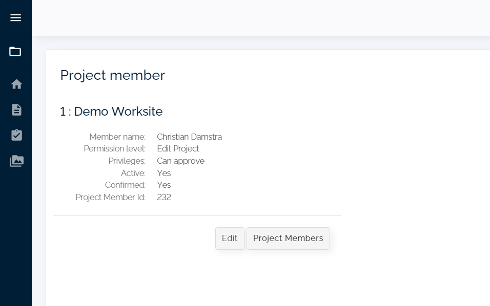 Project Administration - Project members – Damstra