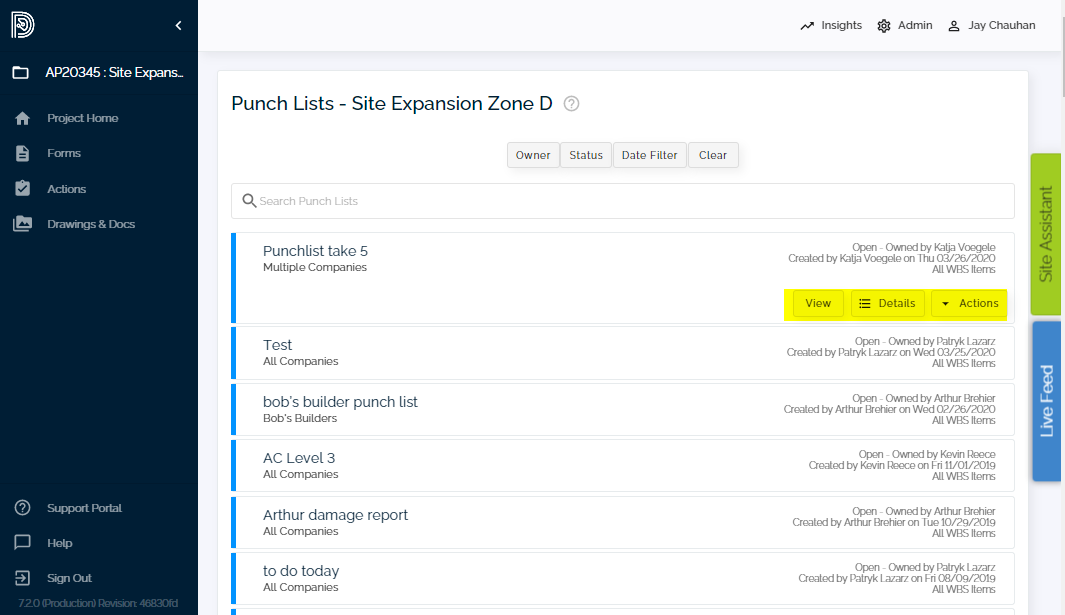 Using Damstra Forms - Punch lists – Damstra