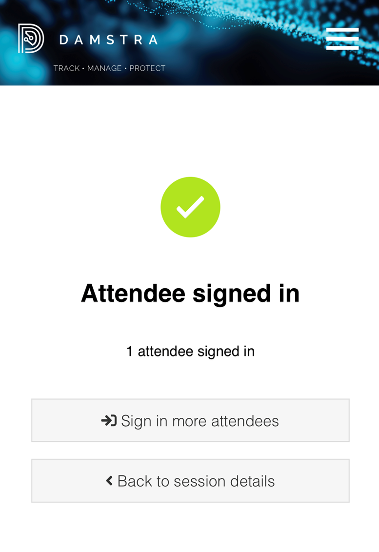 Mobile App - Signing in attendees with their IDs – Damstra