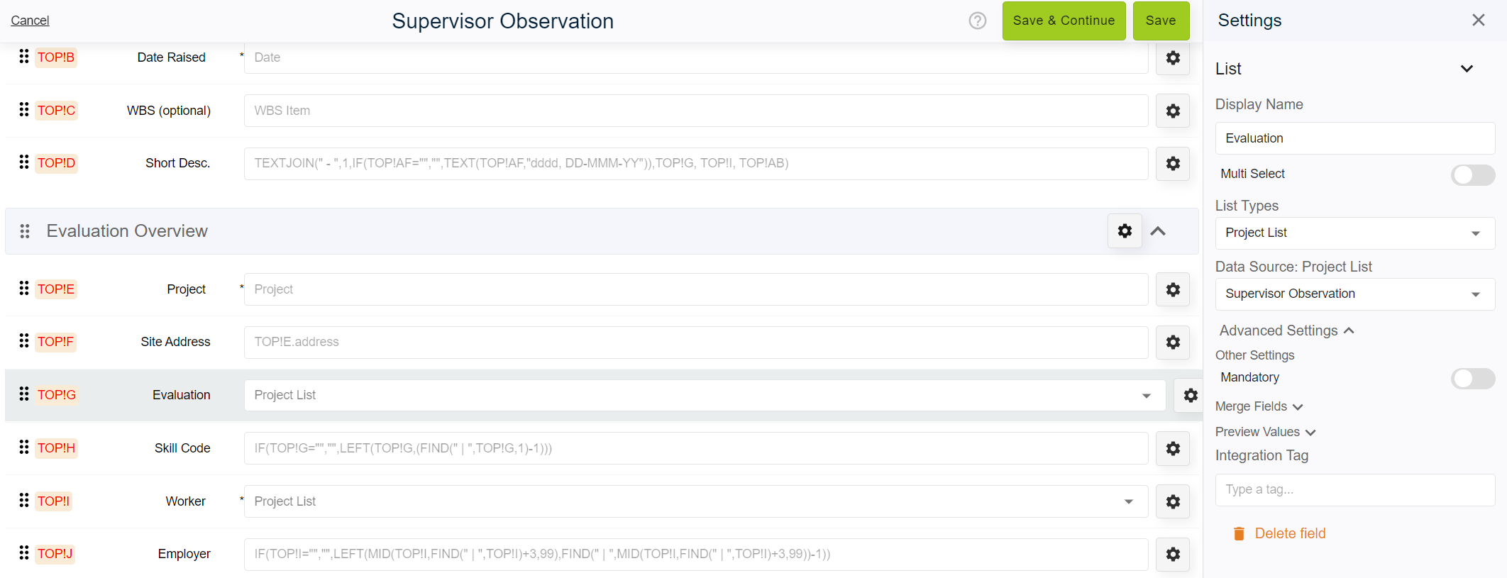 Example use case - Link selectable skill code to EPP – Damstra