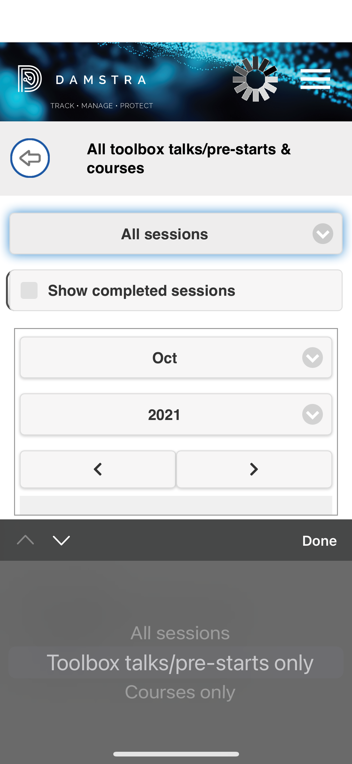 Managing health and safety sessions in TWMS mobile app – Damstra