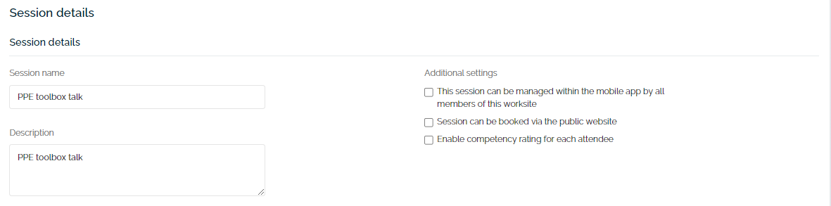 Updating session details – Damstra